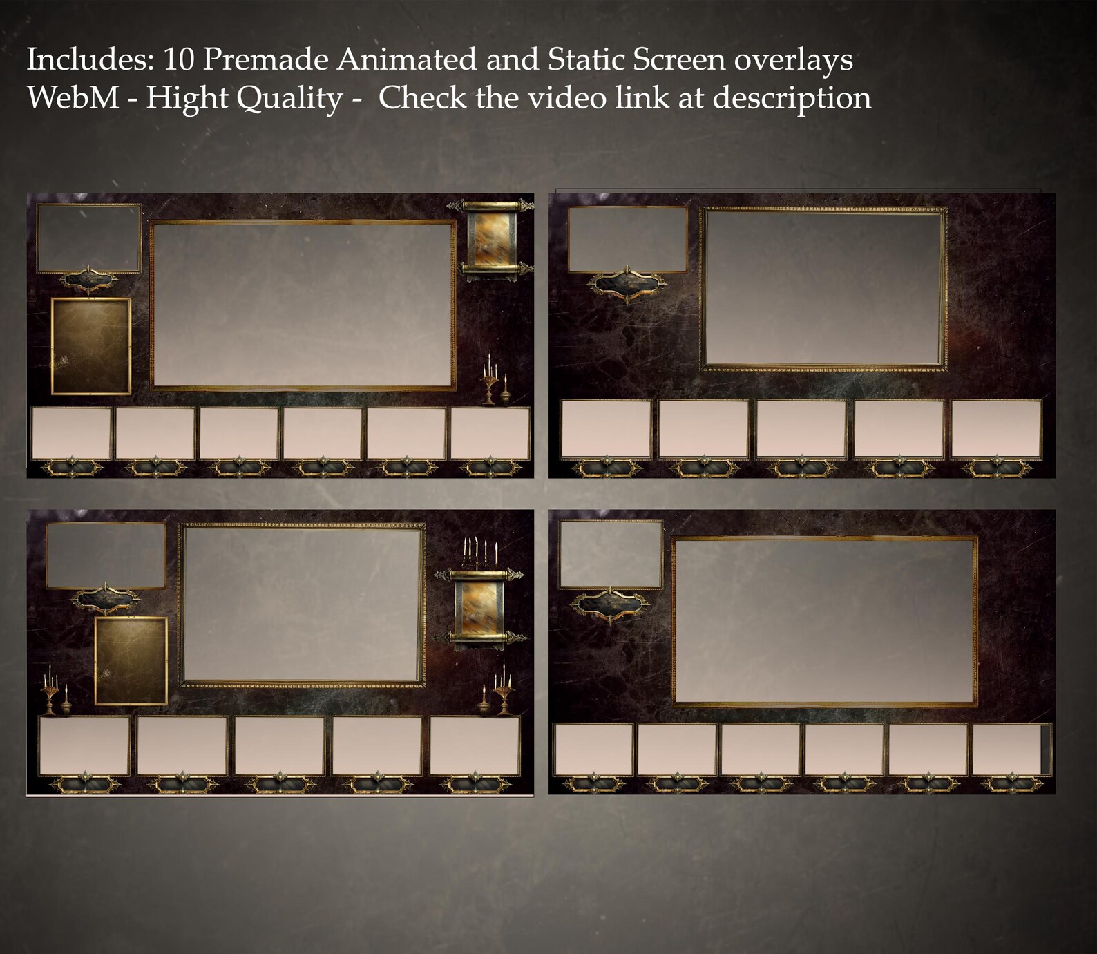 Animated RPG Twitch Overlay Pack: D&D Stream Screens, Facecams (webm ...
