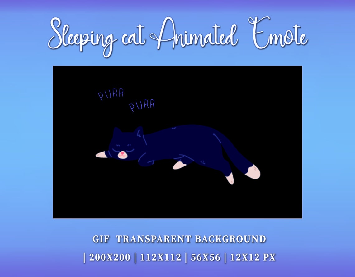 Sleeping Cat Animated Emote: Twitch/discord Streamer Emotes (digital ...