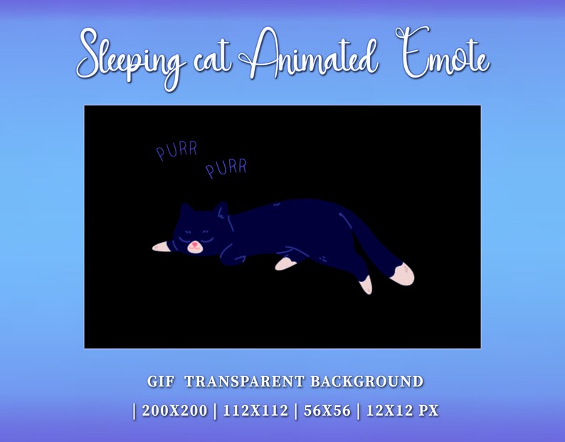Sleeping Cat Animated Emote: Twitch/discord Streamer Emotes (digital ...
