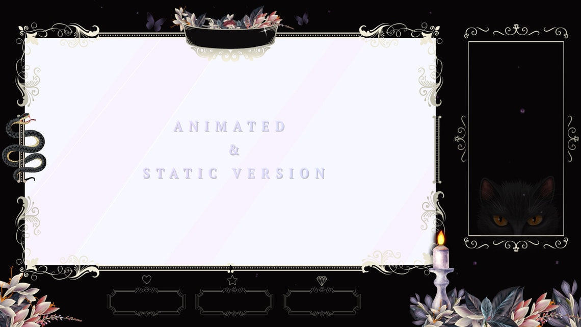 Gothic Animated Stream Screen Overlays, Twitch Pack, Vtuber, Overlays ...