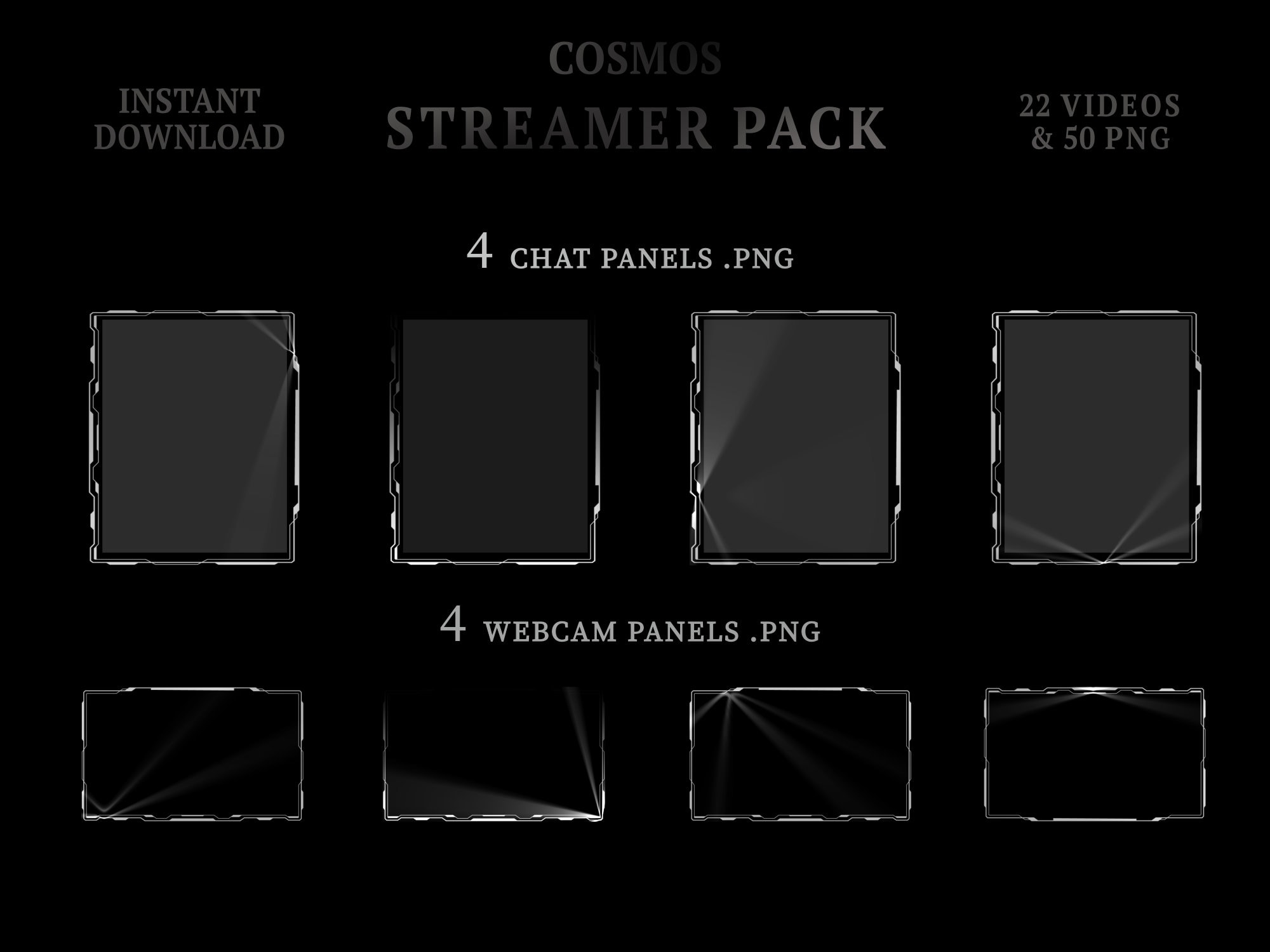 Black Space Animated Stream Pack, Dark Animated Overlay, Full Package ...