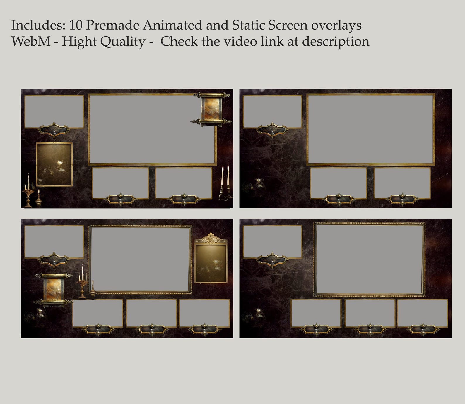 Animated Dungeons and Dragons Stream Overlay: Medieval Twitch Overlays ...