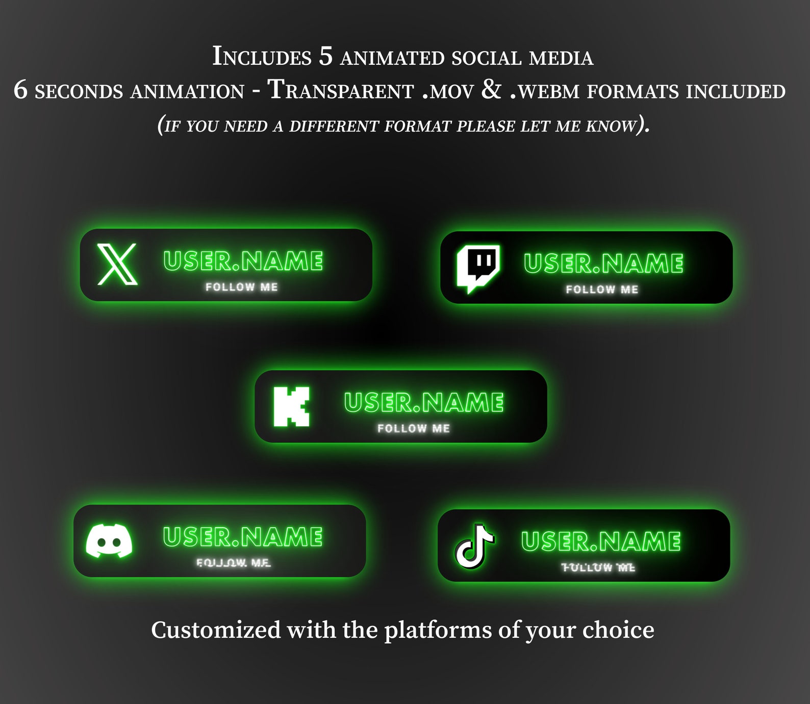 Custom Animated Social Media Lower Thirds, Twitch Animated Follow Popup, Popup Stream Overlay ...