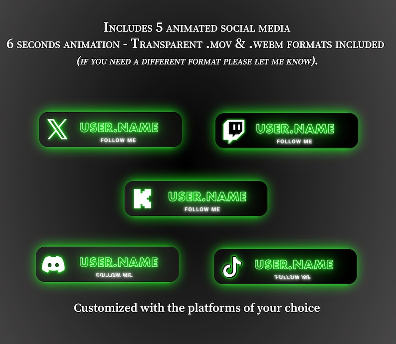 Custom Animated Social Media Lower Thirds, Twitch Animated Follow Popup, Popup Stream Overlay ...