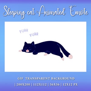 Cute Cat Emote | Sleeping Cat Twitch Emote Pack, Discord Emotes, Twitch ...