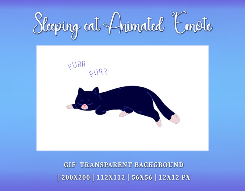 Sleeping Cat Animated Emote: Twitch/discord Streamer Emotes (digital ...