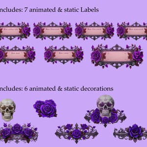 Animated Gothic Rose Stream Package - Purple and Black Twitch Overlays ...