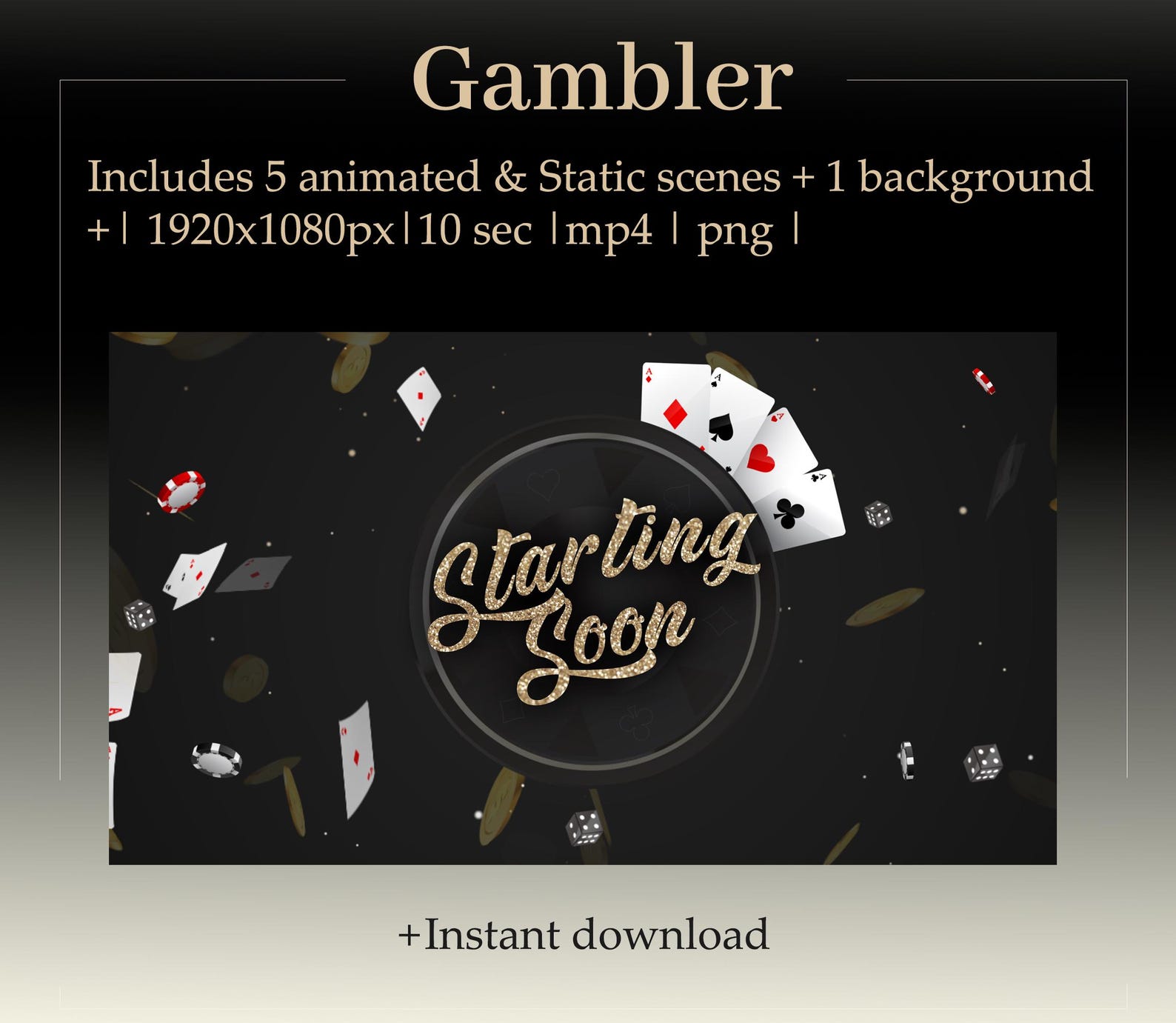 Twitch Animated Poker Overlay | Animated Stream Scenes Package, Twitch ...