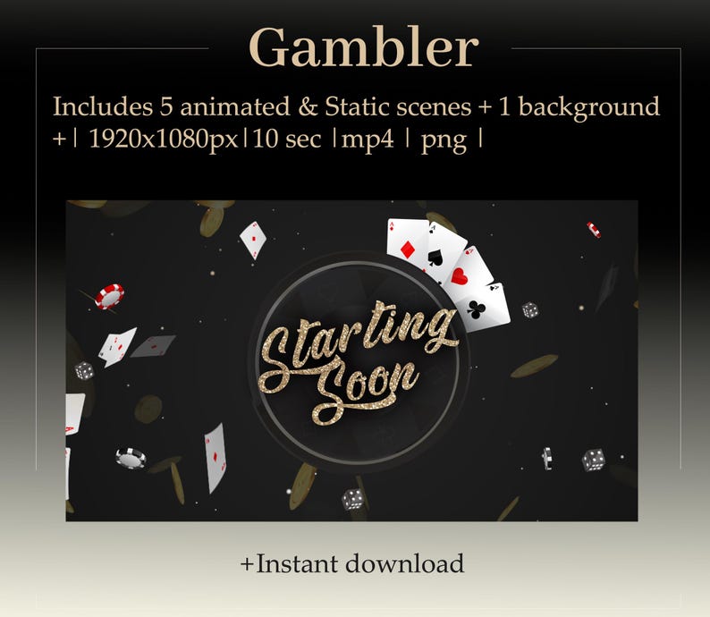 Animated Poker Stream Overlay: Casino Night Twitch Scenes (MP4/PNG) - Etsy