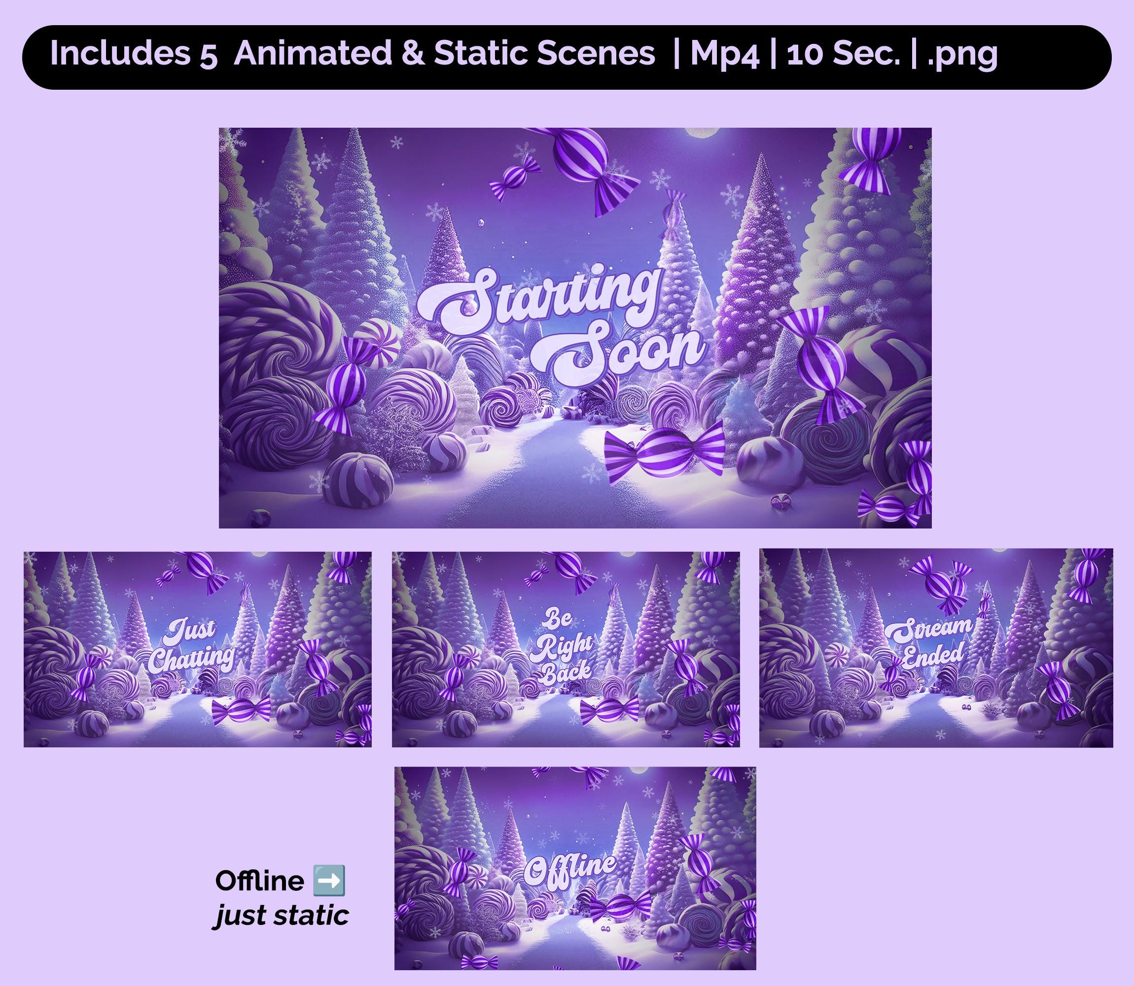 Candy Animated Stream Package - Festive Twitch Overlays, Holiday Sweet ...