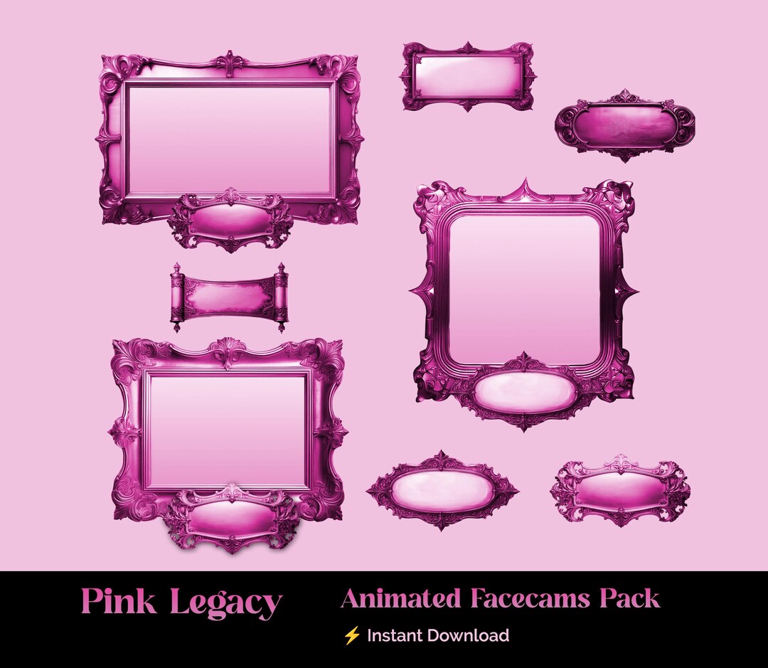 Pink Victorian Webcam Overlay Pack: Animated Gothic Frames (digital ...
