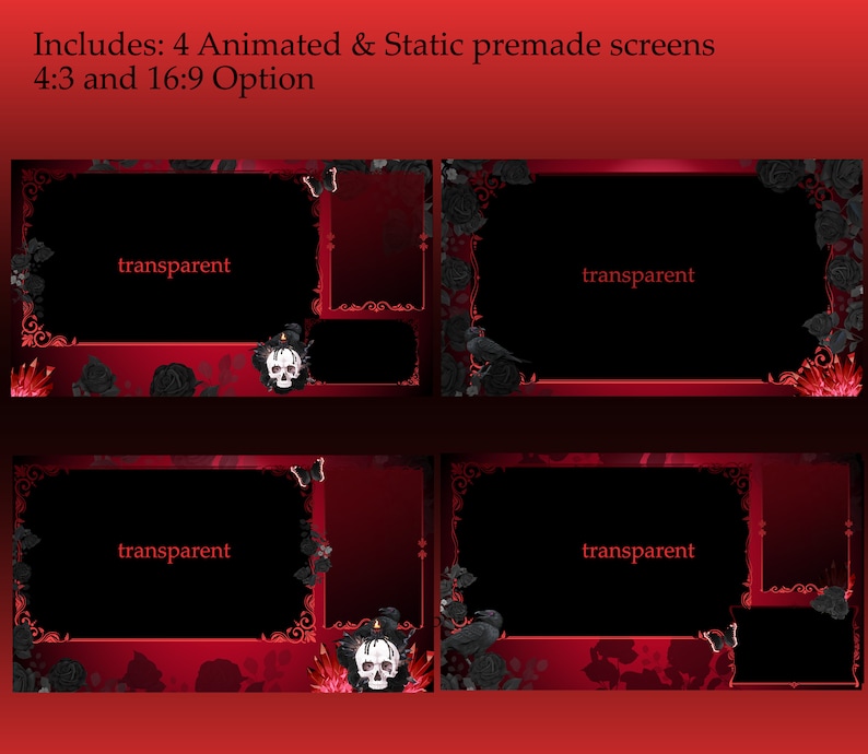 Gothic Raven Stream Pack: Animated Twitch Overlays (instant Download ...
