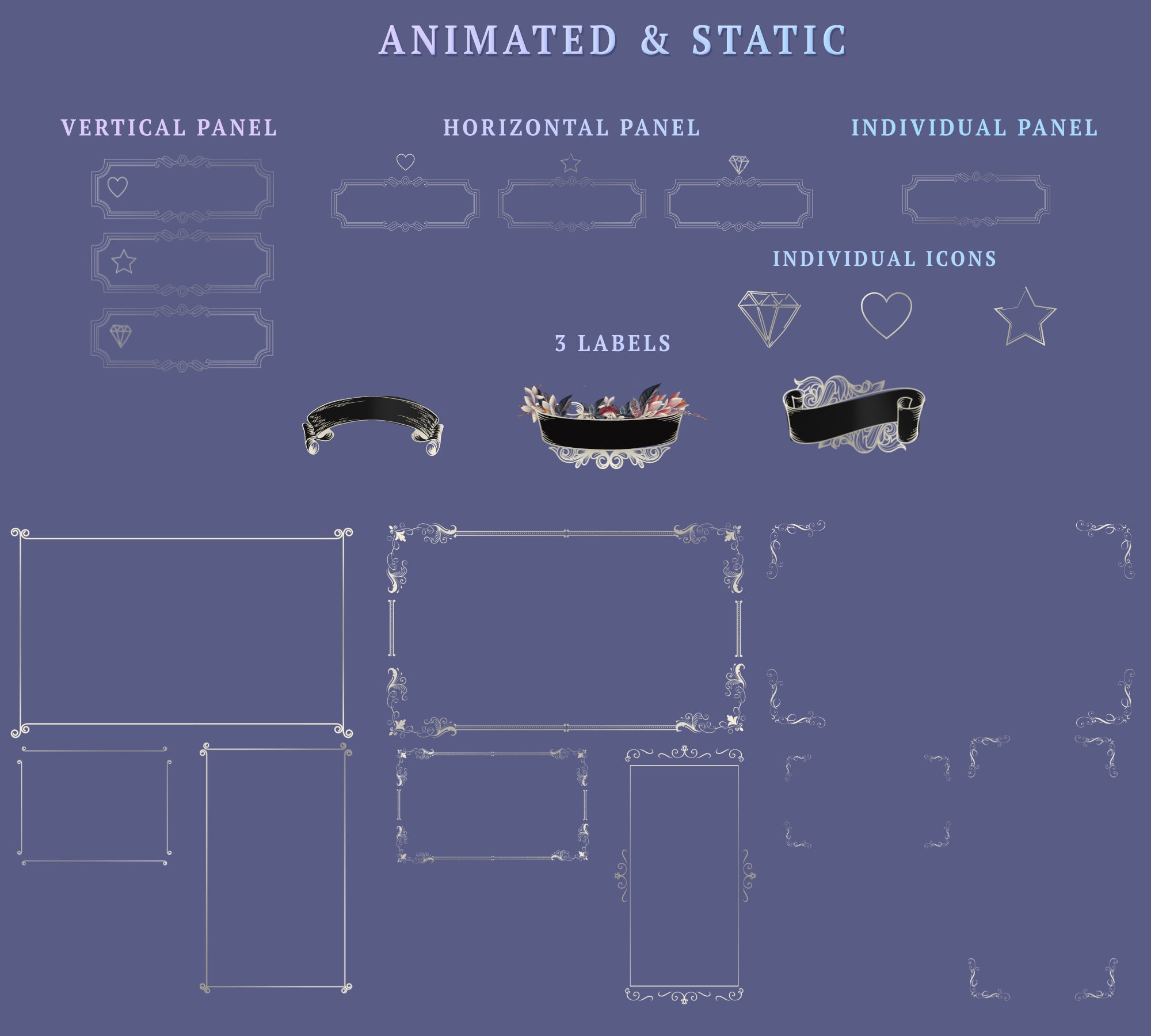 Gothic Animated Stream Screen Overlays, Twitch Pack, Vtuber, Overlays ...