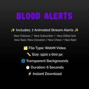 Dripping Blood Stream Alerts | Animated Twitch Alert | Spooky Halloween ...