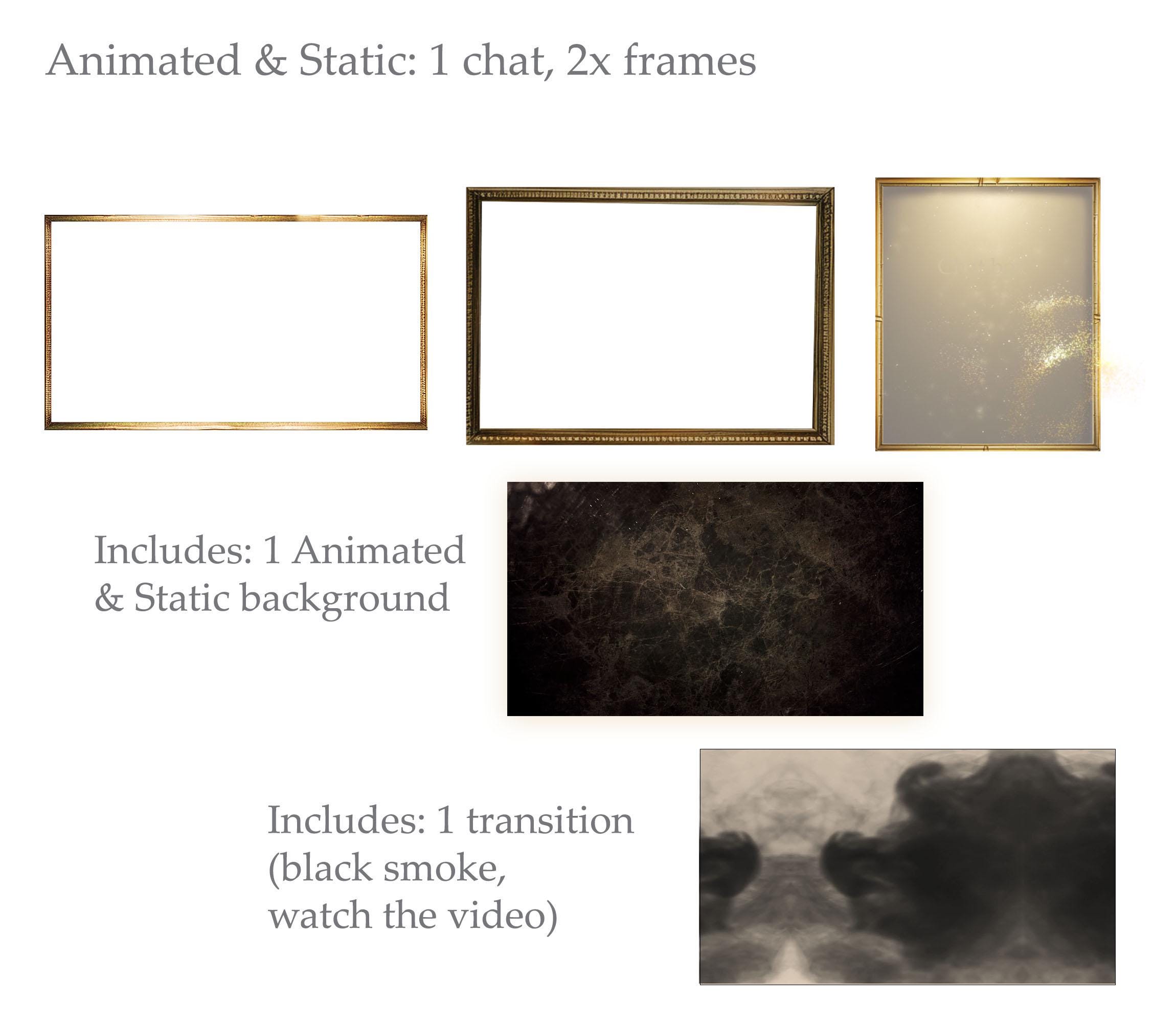 Medieval Animated Stream Pack: Black and Gold Twitch Overlay - Etsy