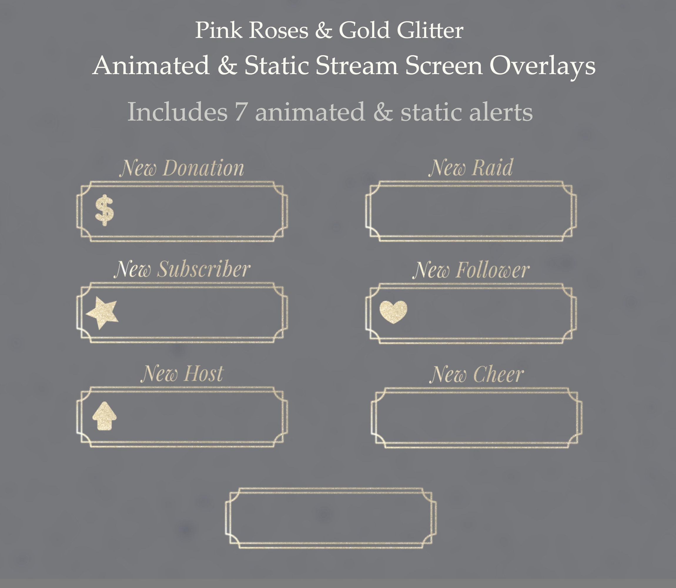 Pink Roses Animated Stream Overlays: Twitch Screens & Alerts - Etsy