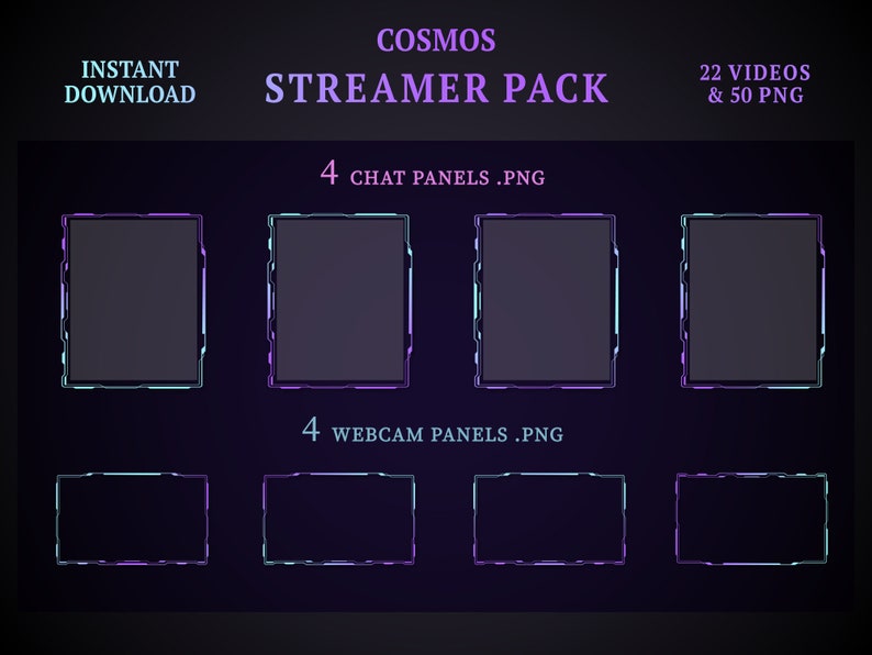 Cosmos Stream Package, Twitch Pack, Vtuber, Overlays Screens for ...
