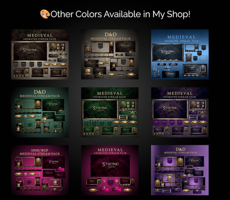 Medieval Animated Stream Package: Dark Fantasy Gothic Theme - Etsy