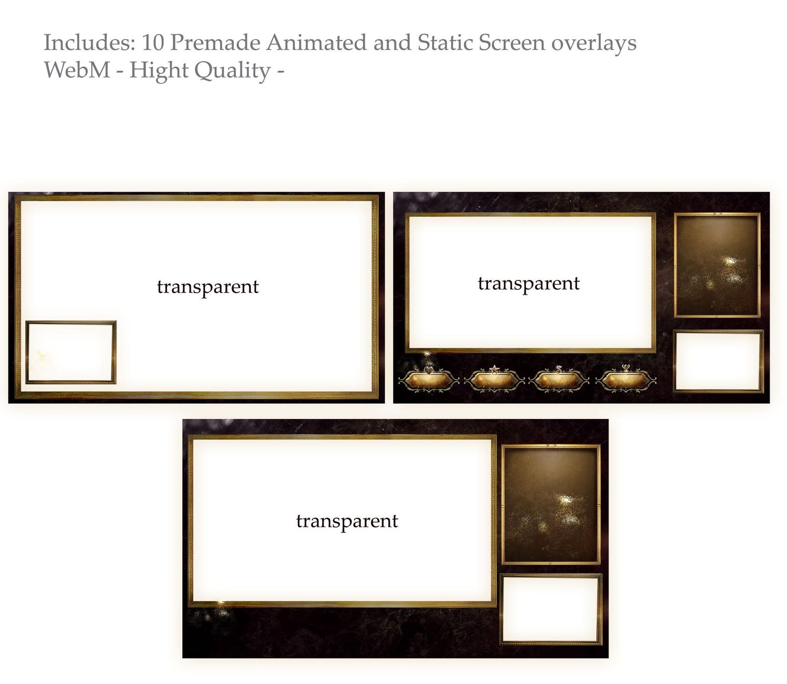 Medieval Animated Stream Pack: Black and Gold Twitch Overlay - Etsy