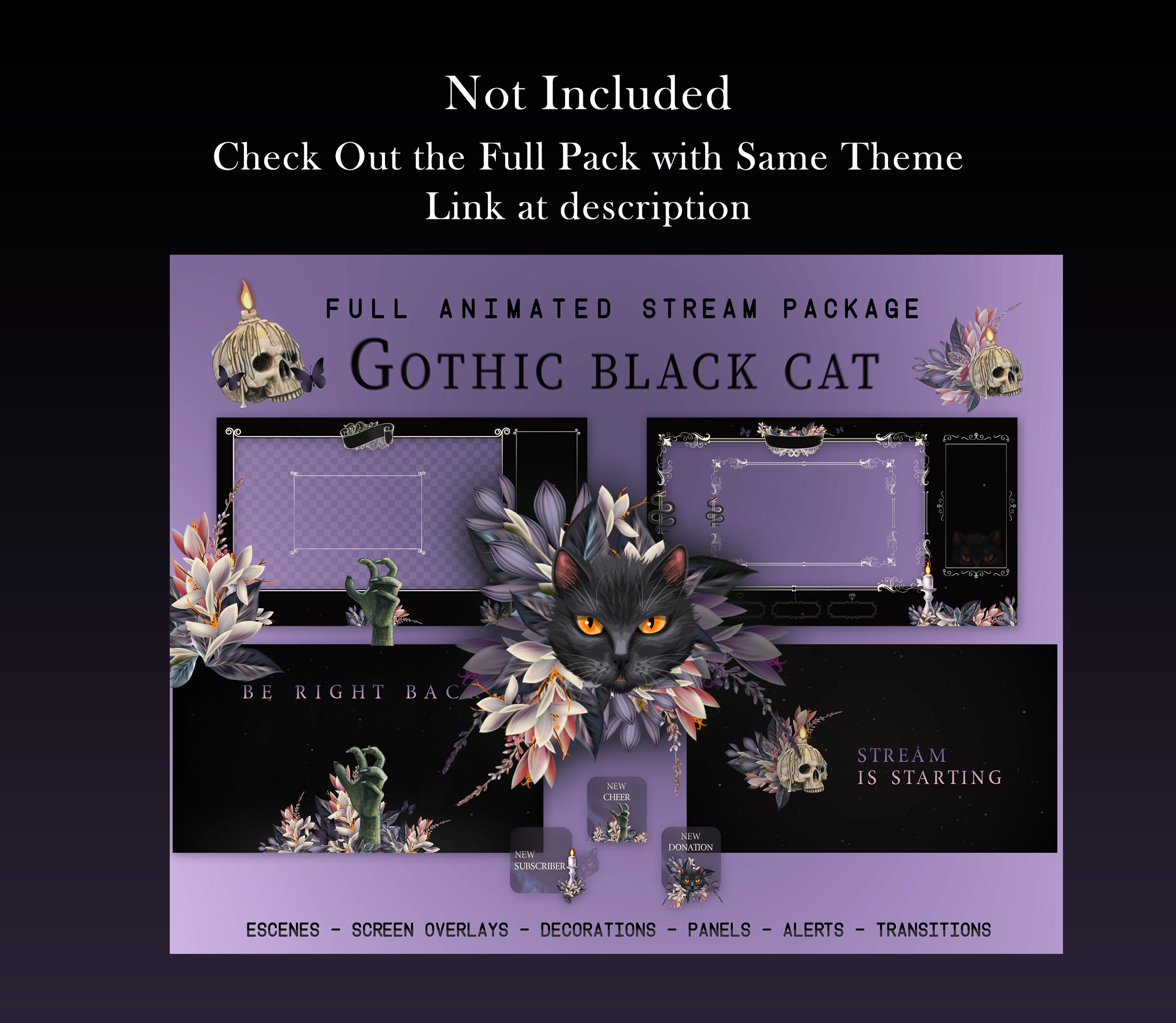 Gothic Animated Webcam Overlay Pack: Skull & Candle Theme (webm, PNG ...