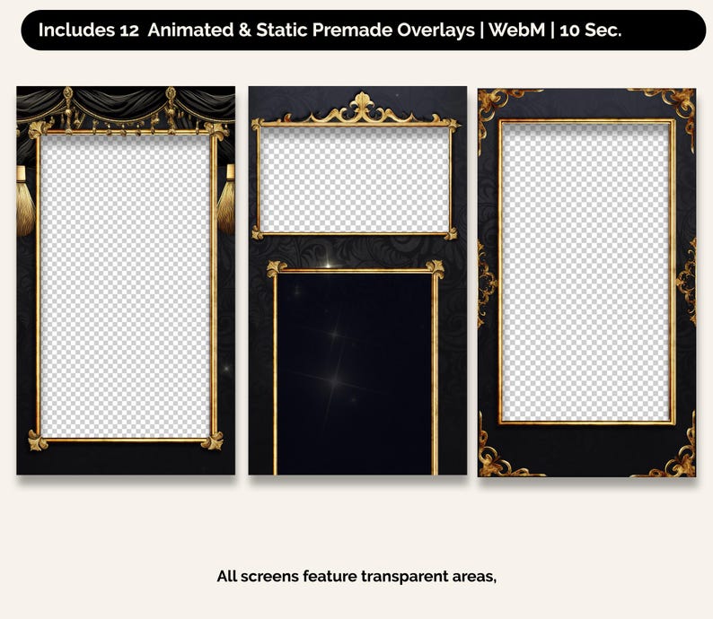 Animated Victorian Streaming Overlay Pack: Tiktok, Youtube Shorts - Etsy