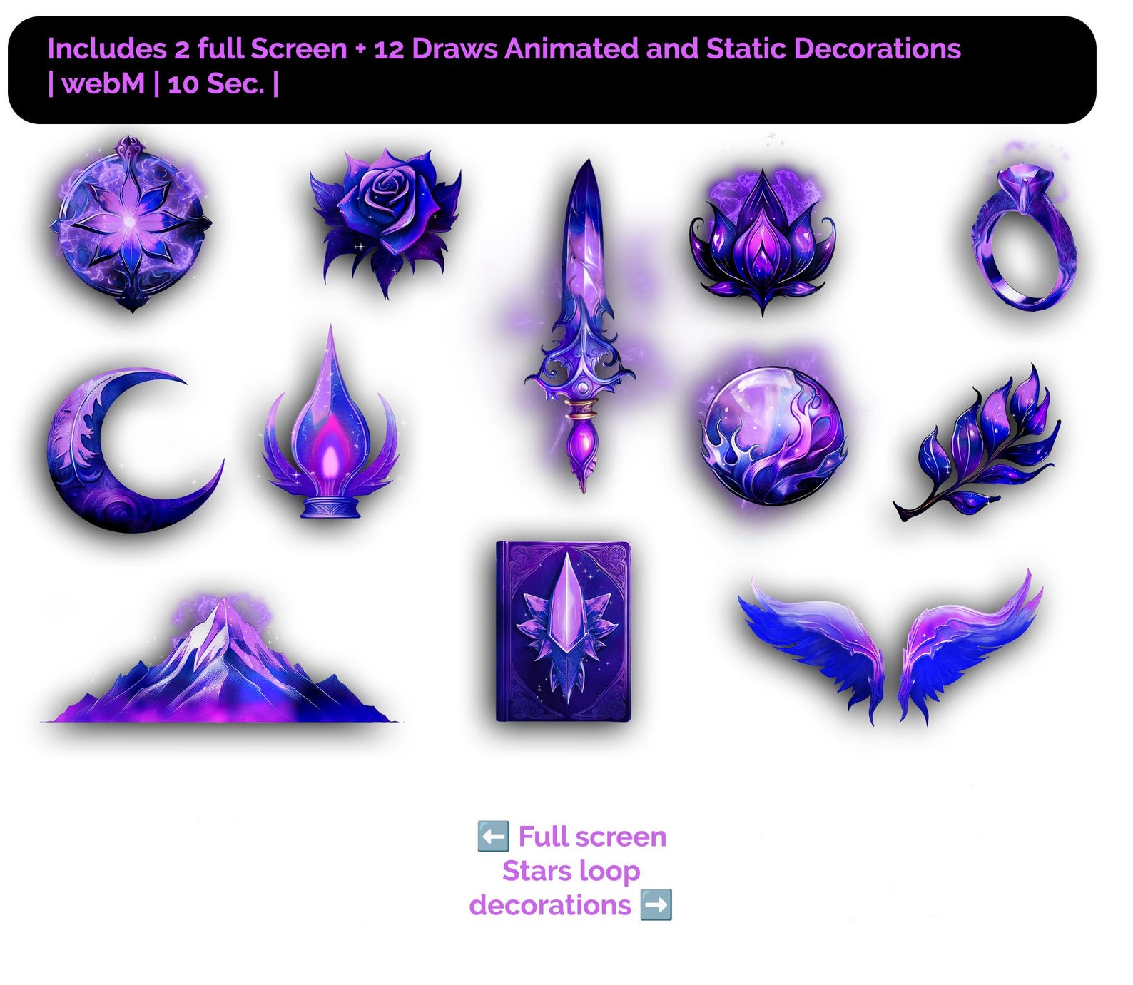 Celestial Animated Stream Pack: DND, Vtuber Screens - Etsy