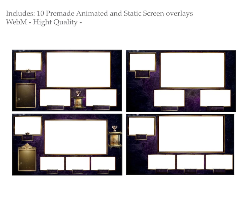 Purple & Gold Medieval Stream Pack – Dnd, RPG Overlays, OBS, Streamlabs ...