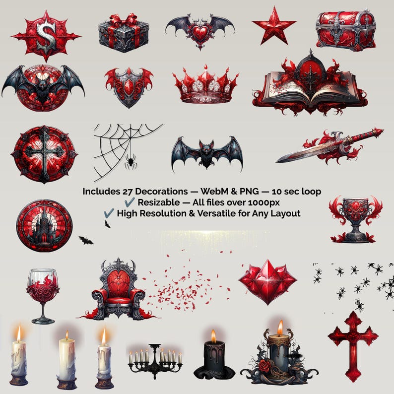 Vampire Stream Pack Animated Overlay | Gothic Cathedral Twitch Screens ...