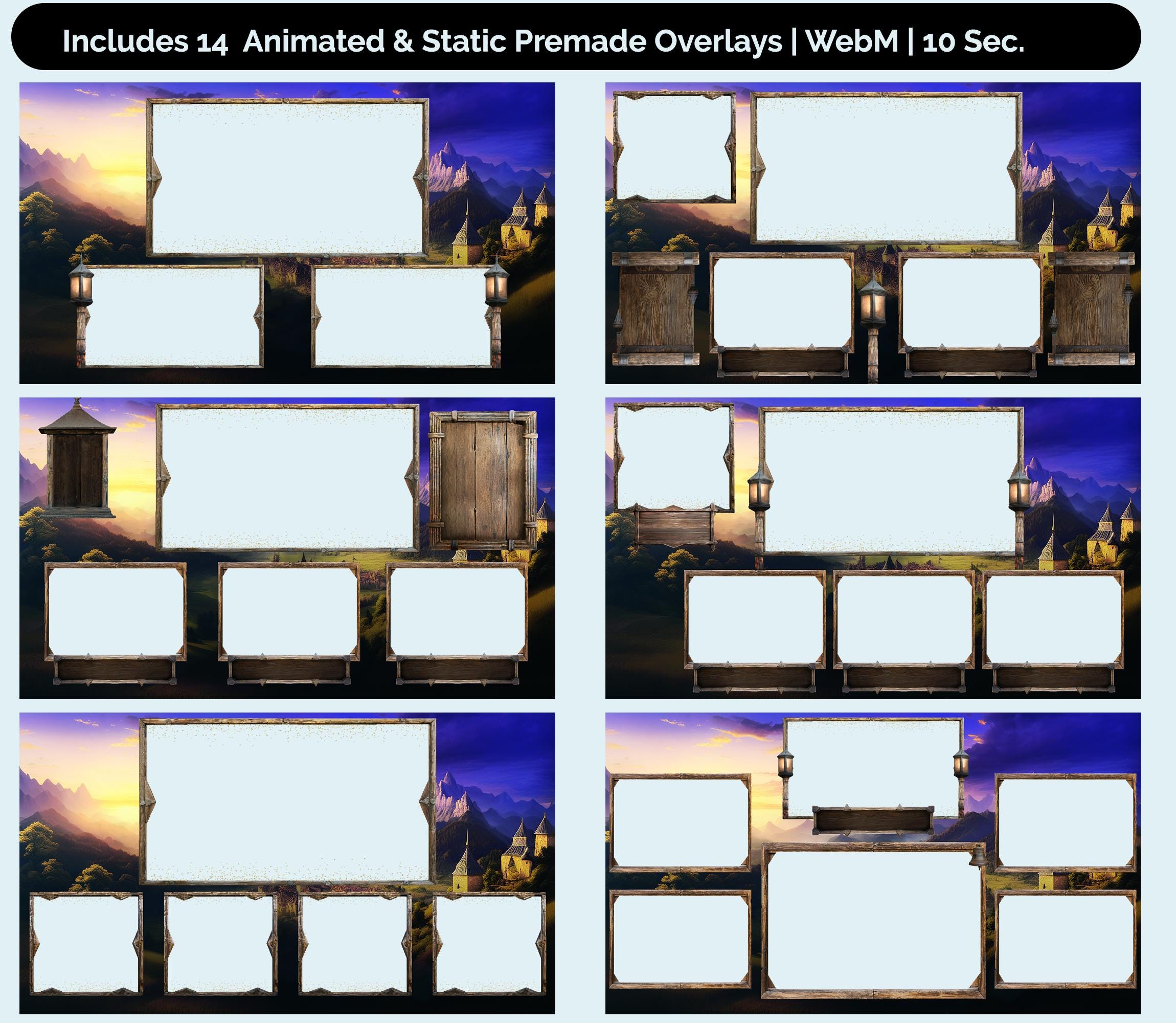 Medieval RPG Stream Overlay Pack: Dungeons and Dragons, Twitch, Youtube ...