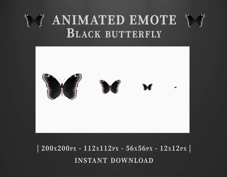 Black Butterfly Emote | Twitch Badge | Emote for Discord | Stream Setup ...