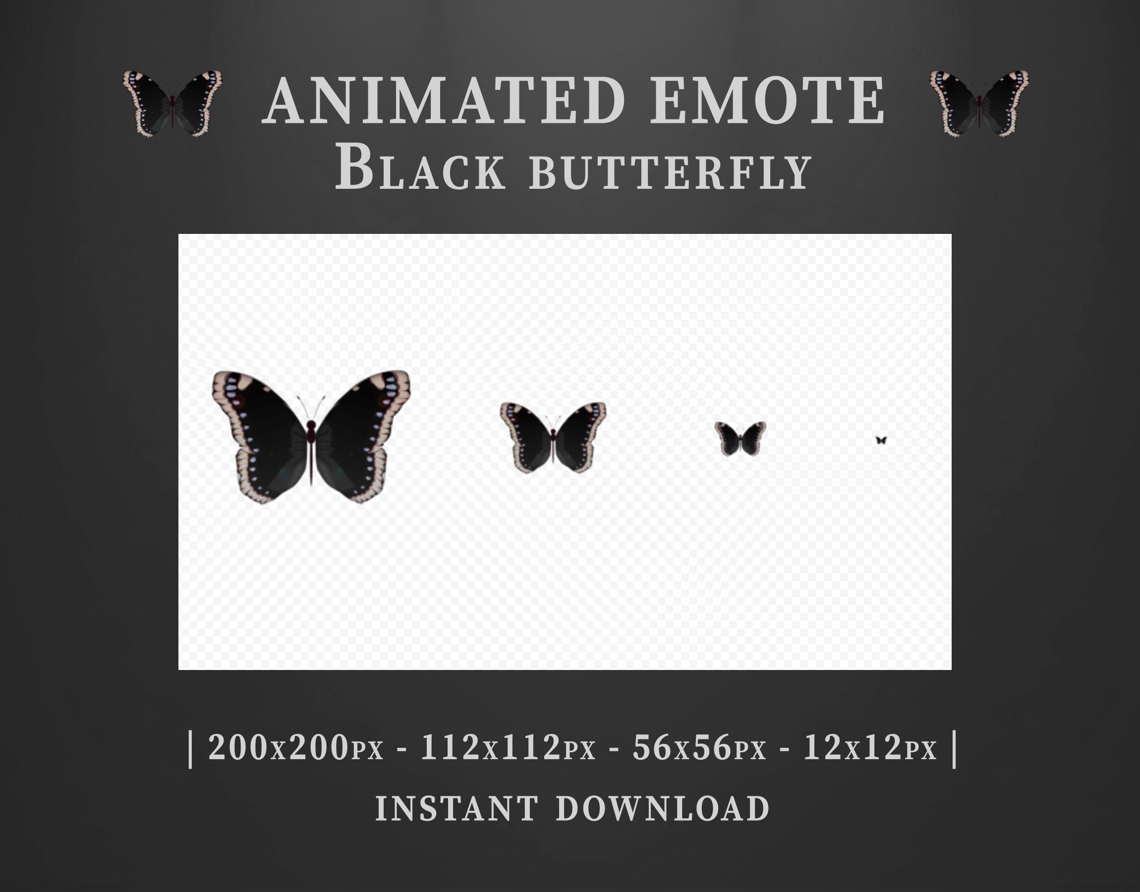 Black Butterfly Emote | Twitch Badge | Emote for Discord | Stream Setup ...