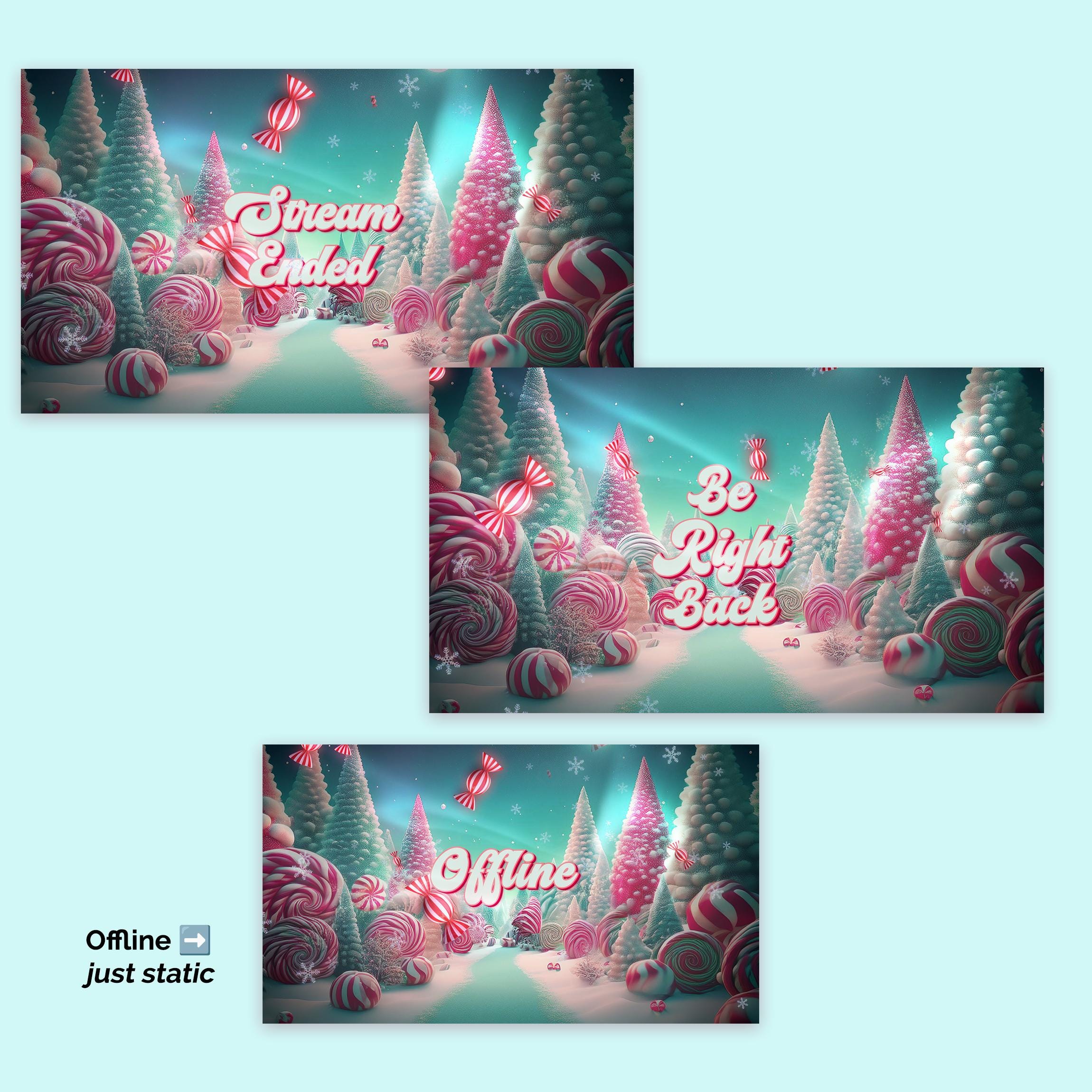 Candy Animated Stream Package - Festive Twitch Overlays, Holiday Sweet ...