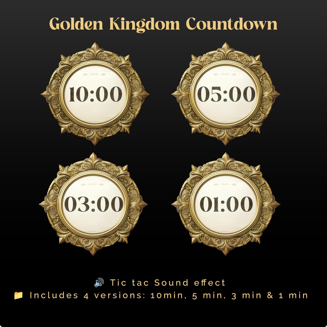 Medieval Kingdom Stream Timer: Gold & Black Countdown (webm) - Etsy