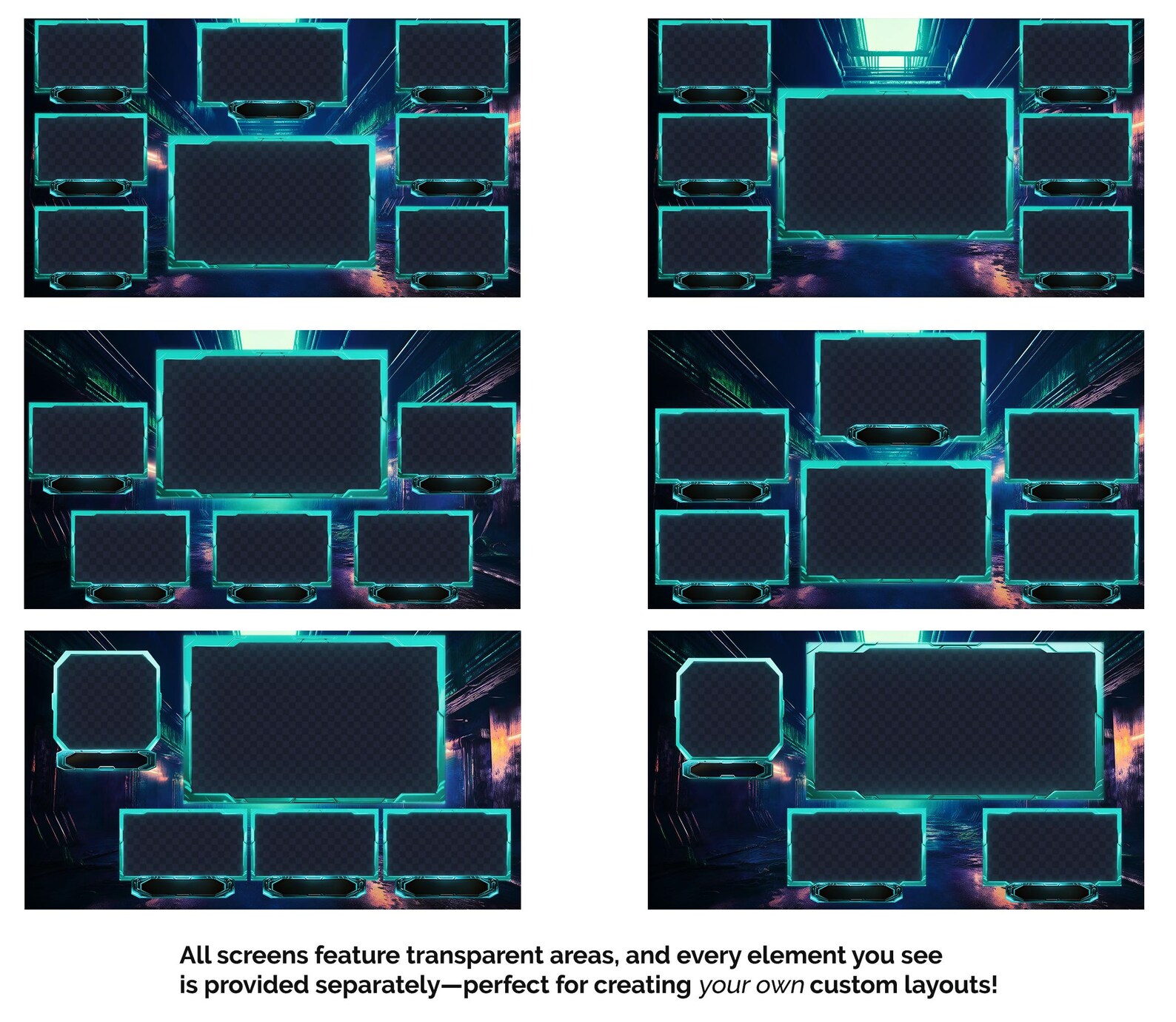 Animated Cyberpunk Stream Overlay: Sci-fi Twitch, Youtube (animated ...