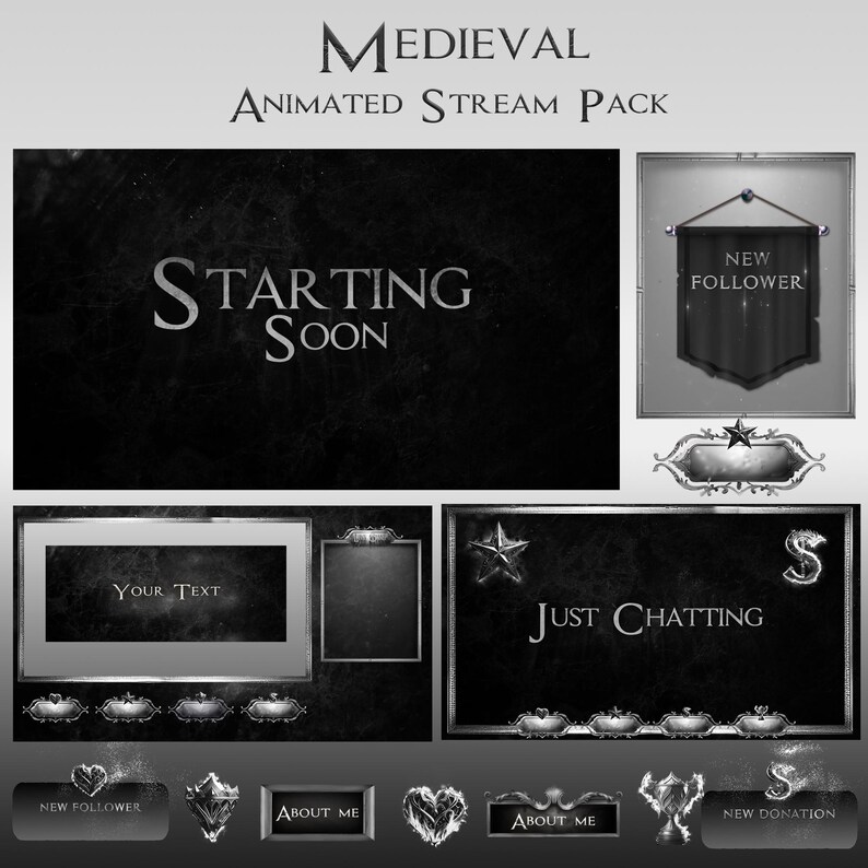 Animated Medieval Twitch Stream Package: Dark Gothic Overlays - Etsy