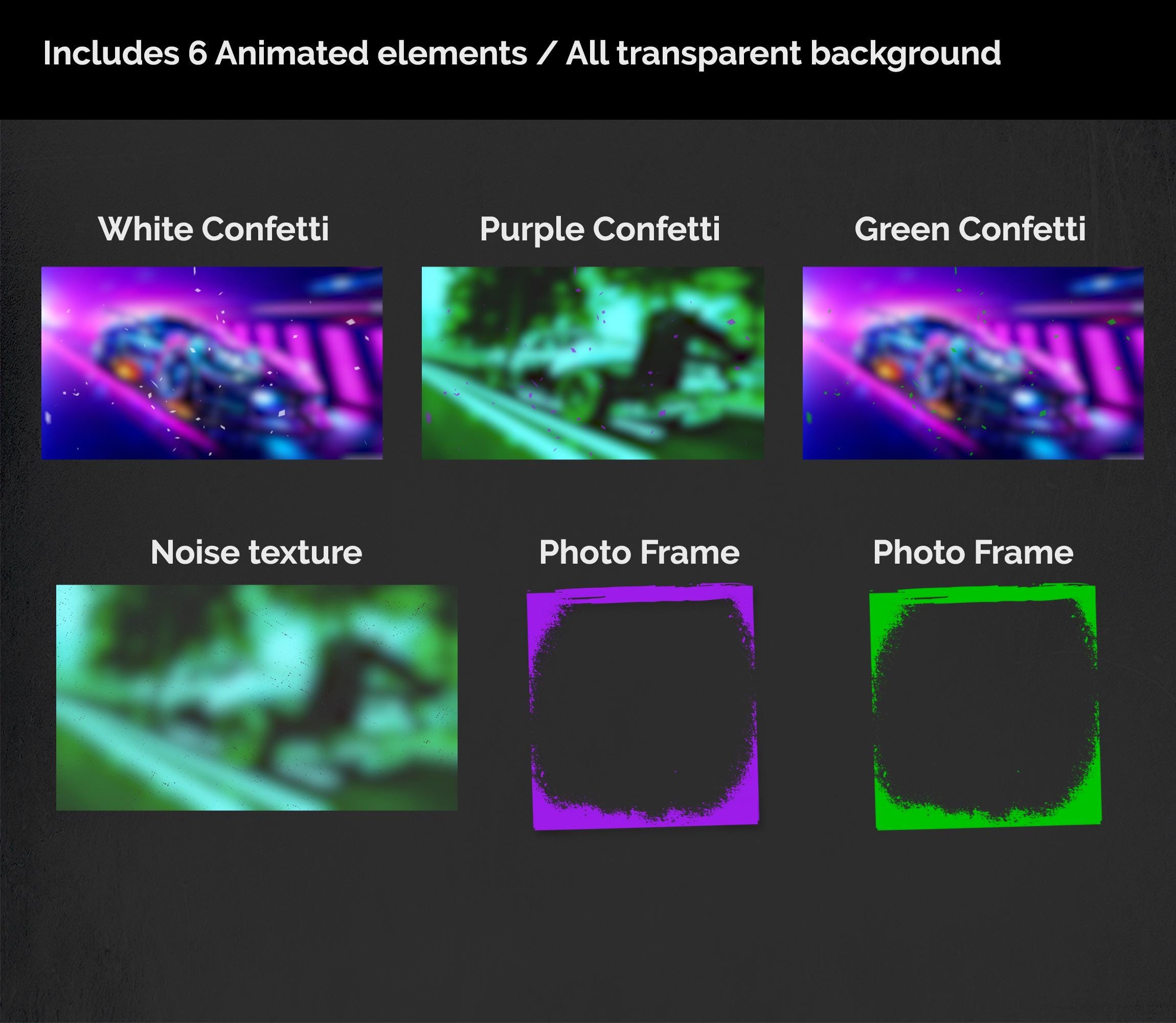 Grunge Punk Animated Stream Pack: Green & Purple Twitch Overlays (after ...