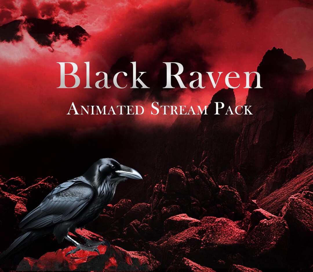 Red Gothic Raven Animated Stream Package: Twitch Overlays, Alerts ...