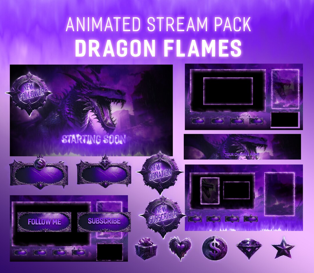 Stream Animated Package | Fantasy Stream Pack | Twitch Overlay Pack ...