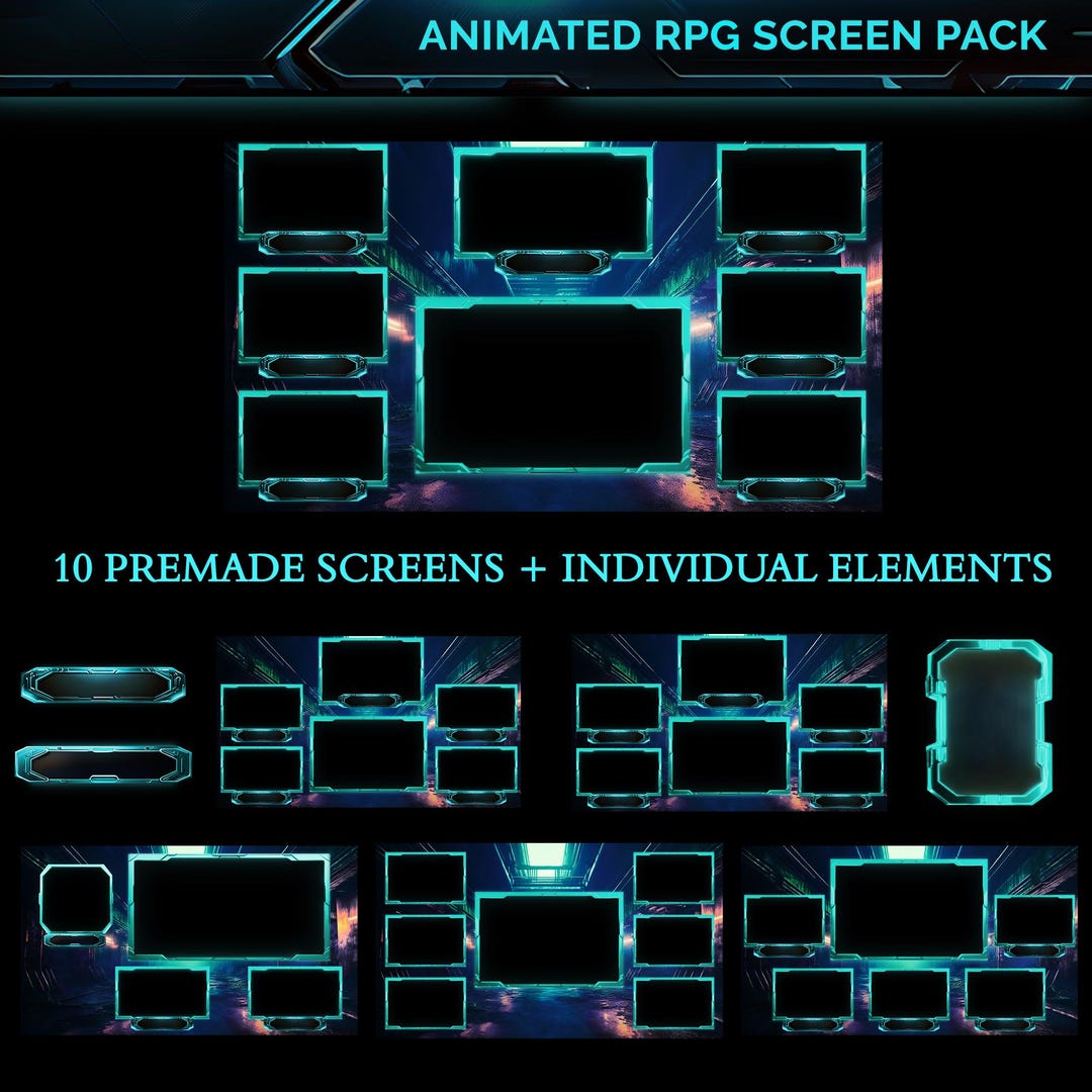 Cyberpunk Twitch Overlay Package: Animated RPG Stream Screens - Etsy
