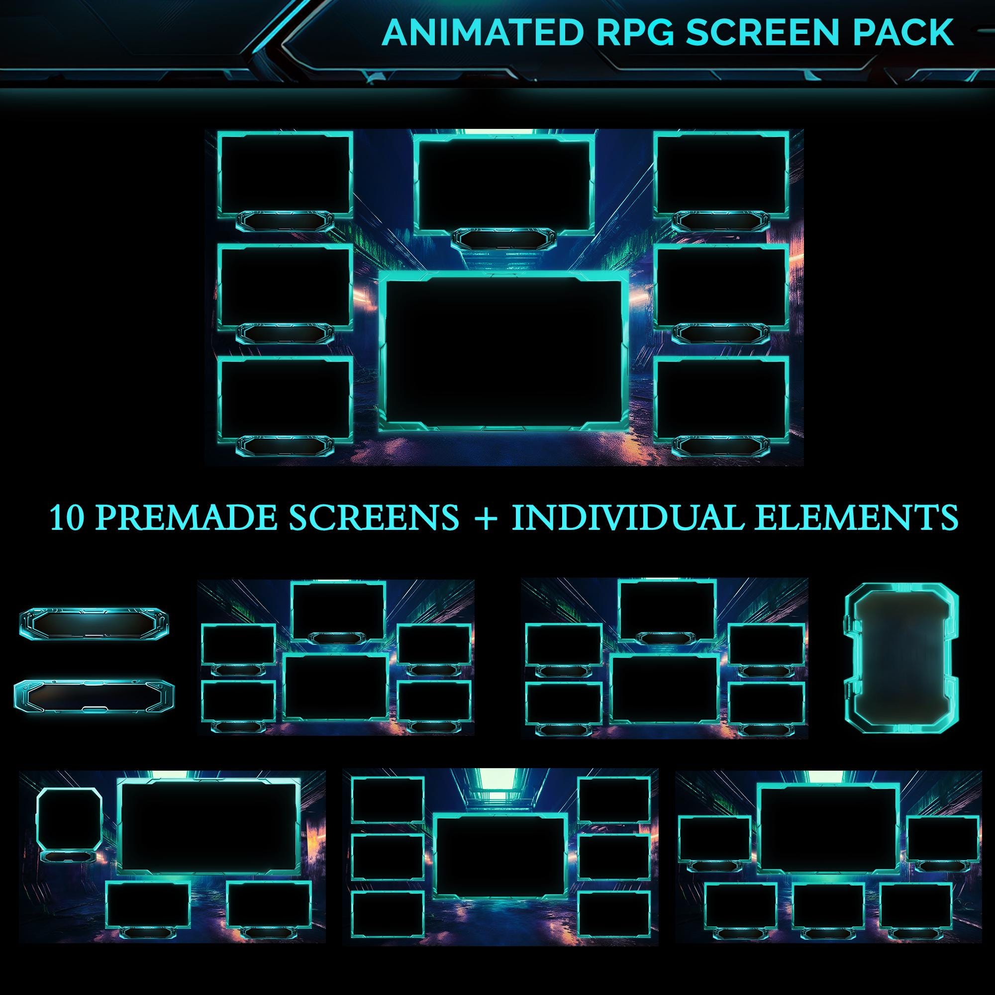 Cyperpunk Twitch Overlays Package for Livestream Dnd, RPG, Neon ...