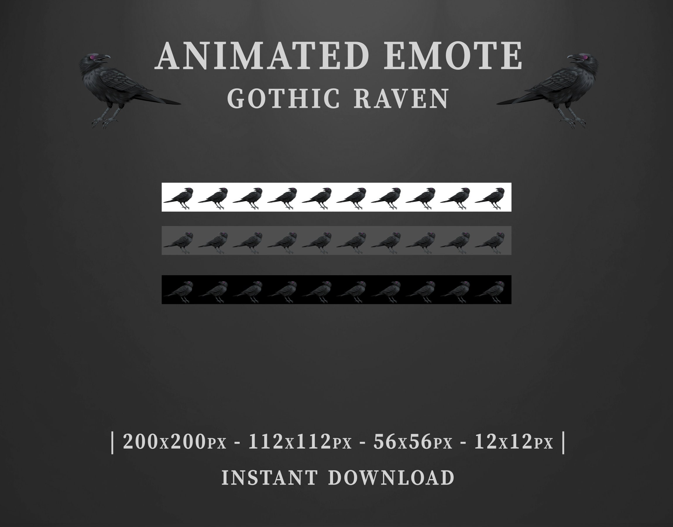 Gothic Raven Emote | Twitch , Streamer, Gaming, Emotes, Stream Emotes ...