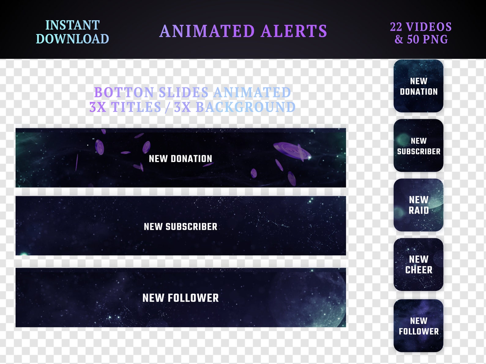 Cosmos Stream Package, Twitch Pack, Vtuber, Overlays Screens for ...