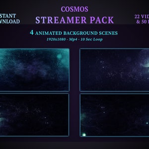 Cosmos Stream Package, Twitch Pack, Vtuber, Overlays Screens for ...