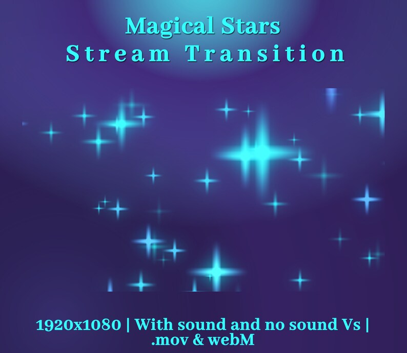Magic Purple Stars Transition, OBS Stinger, Animated Stream Transition ...