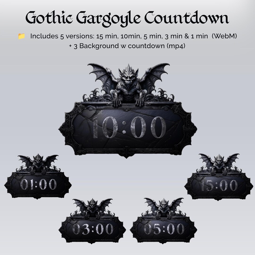 Gothic Animated Stream Timer Countdown for Twitch, Kick, Youtube ...