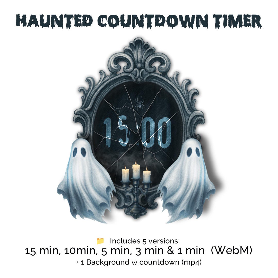 Spooky Animated Stream Timer: Halloween Countdown Overlay (digital ...
