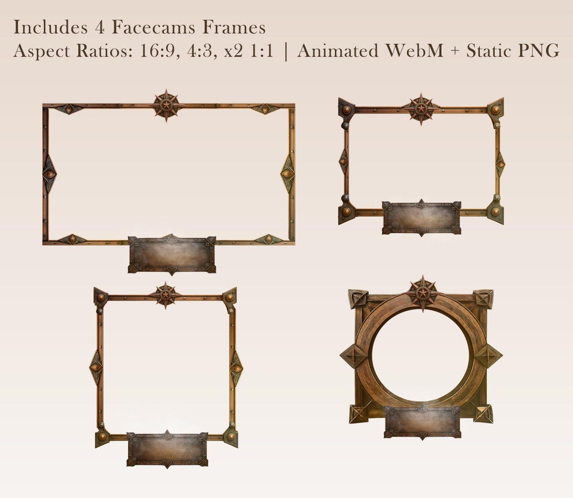 Viking Webcam Overlay Pack: Medieval Wooden Frames (animated & Static ...