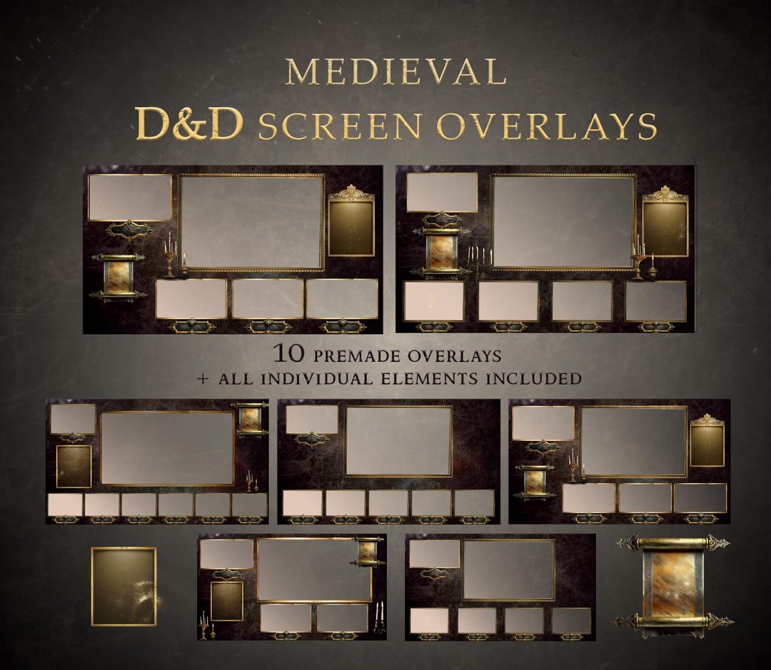 Animated RPG Twitch Overlay Pack: D&D Stream Screens, Facecams (webm ...