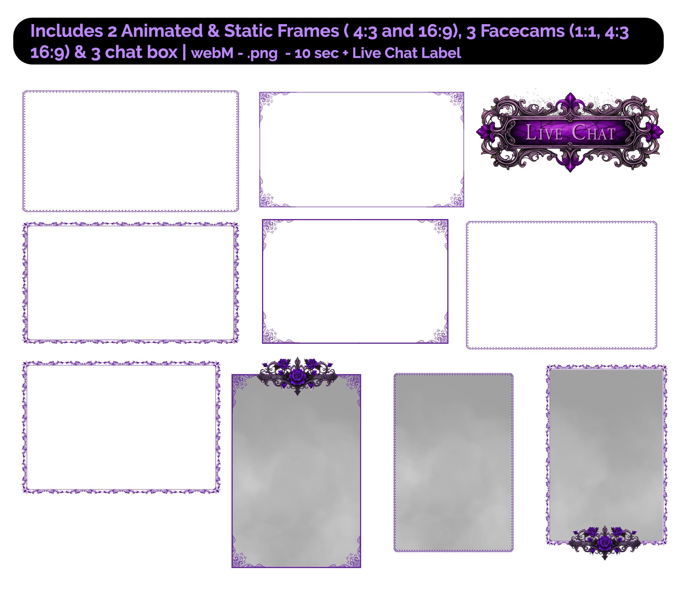 Animated Stream Pack | Romantic Goth Purple & Black | Gothic Victorian ...