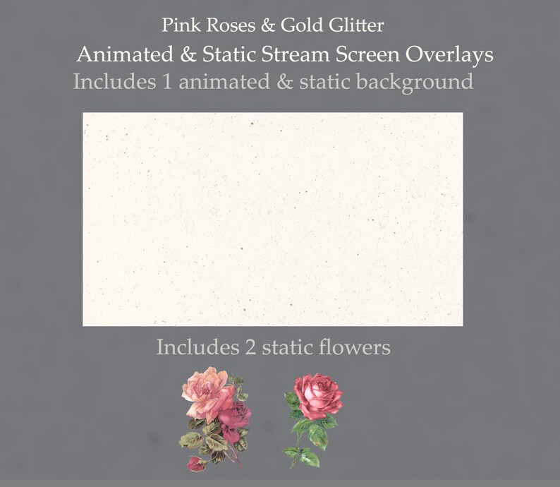 Pink Roses Animated Stream Overlays: Twitch Screens & Alerts - Etsy